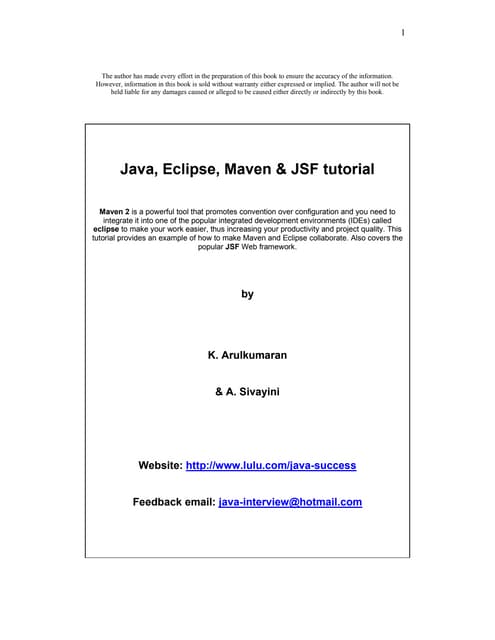 Java Eclipse Maven And Jsf Tutorial Pdf