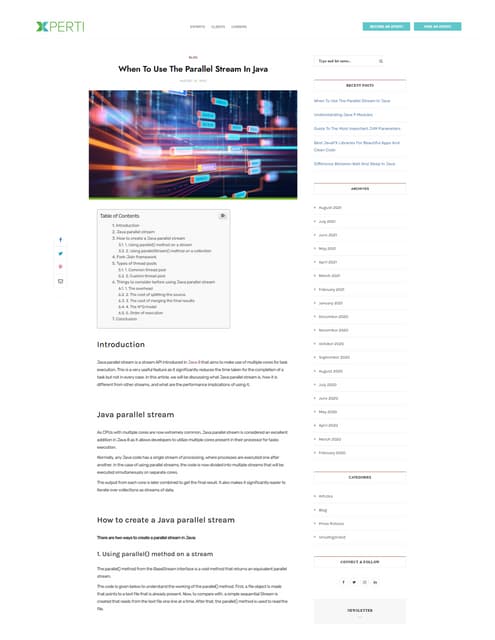 When To Use The Parallel Stream In Java | PDF When To Use The Parallel Stream In Java | PDF