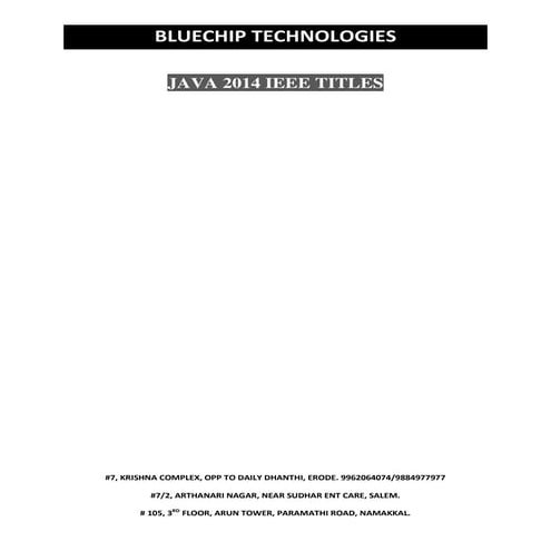 Final year 2014 ieee titles | PDF | Databases | Computer Software and Applications