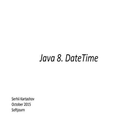 Jsr 310 New Date Api In Java 8 Ppt