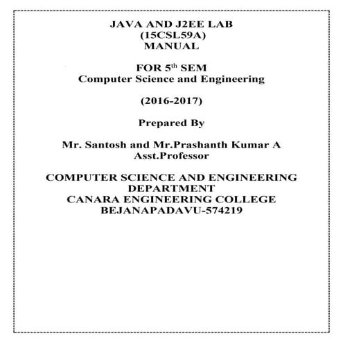 Java And J2eelab Manual Pdf