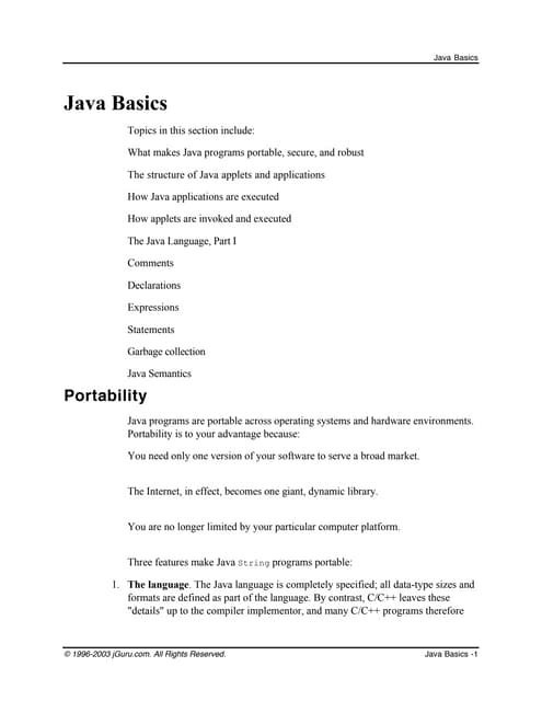 Java basics notes | PDF Java basics notes | PDF