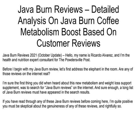 Java burn reviews – detailed analysis on java burn coffee metabolism ...