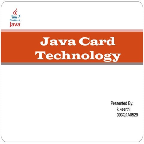 Java Card Technology Ppt Programming Languages Computing