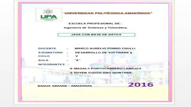 Conectar java con una base de datos | DOCX