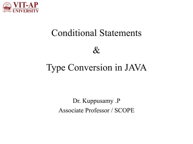 Java conditional statements | PPT Java conditional statements | PPT