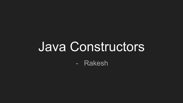 Java Constructors Java Course Ppt 5211
