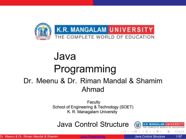 Java Control Structure Session 1 Complete 1 Pptx