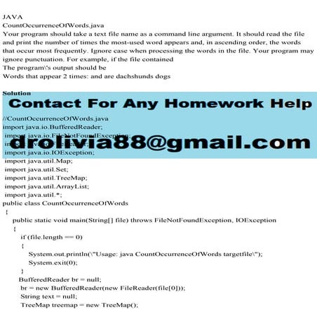 JAVACountOccurrenceOfWords.javaYour program should take a text f.pdf