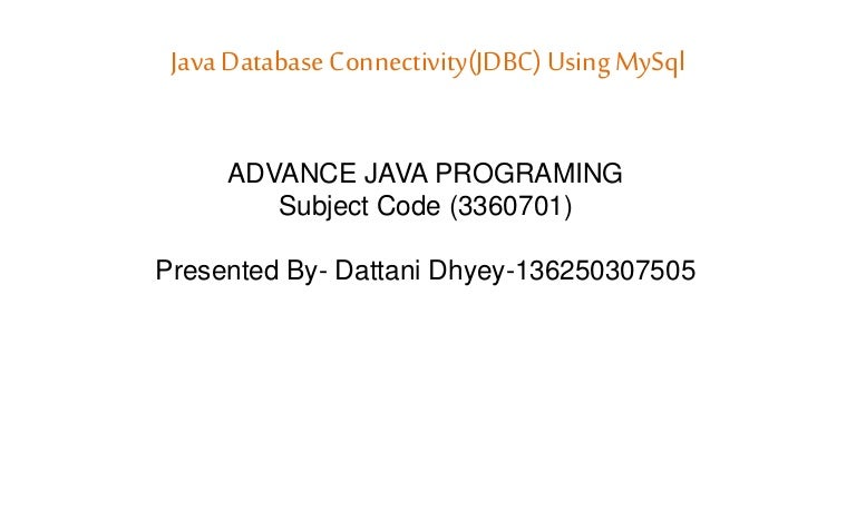 Java Database Connectivity With Mysql 1755