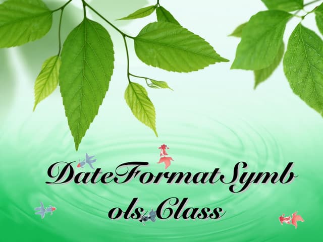 Java date formatsymbols class | PPT Java date formatsymbols class | PPT