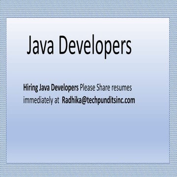 Java developers | PPTX