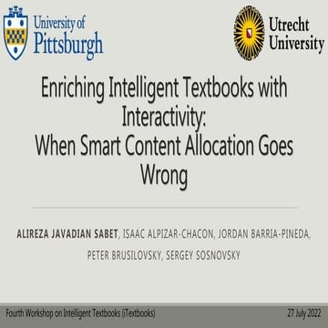 Enriching Intelligent Textbooks with Interactivity: When Smart Content ...