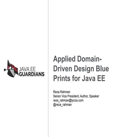 TDC2018SP | Trilha Arq Java - Applied Domain-Driven Design Blueprints for Java EE | PPT