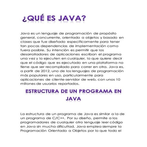 ¿QUE ES JAVA? | DOCX | Programming Languages | Computing