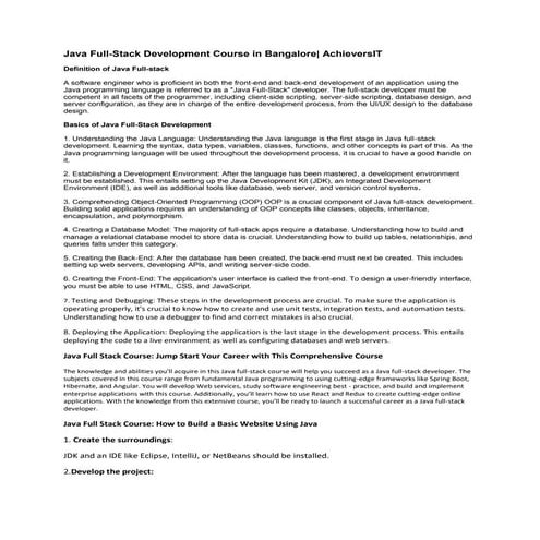 Java Full Stack Content Pdf 