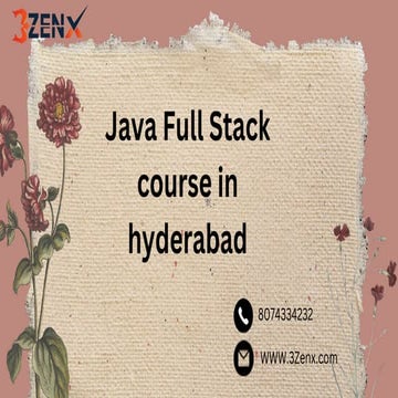 Java Full Stack course in hyderabad location | PPT