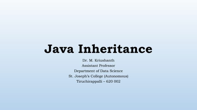 Java object oriented programming Inheritance.pptx Java object oriented programming Inheritance.pptx