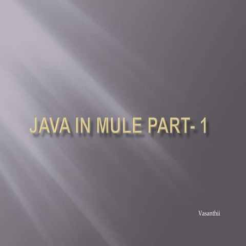 Java In Mule Part 1 Ppt