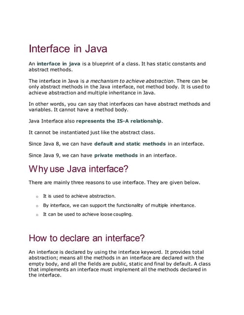 Interface In Java Ppt 1201