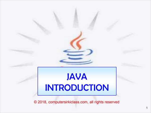 Introduction to Java Programming Language