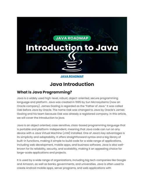 Introduction to Java in cs engineering .pptx Introduction to Java in cs engineering .pptx