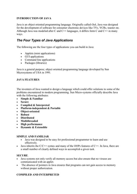 Java Programming Pdf