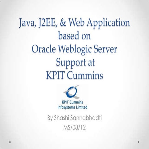 Java J2ee Weblogic | PPT