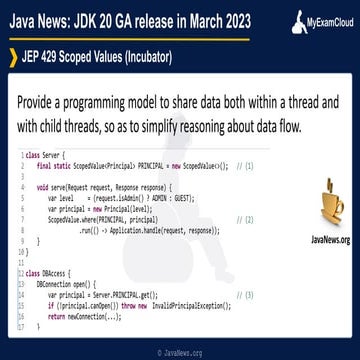 Java News: JDK 20 March 2023 release features | PPT