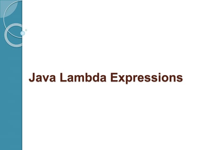 Java Lambda Expressionspptx Programming Languages Computing