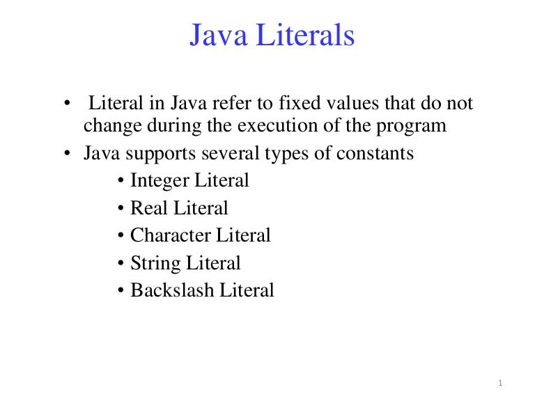 Java Literals 