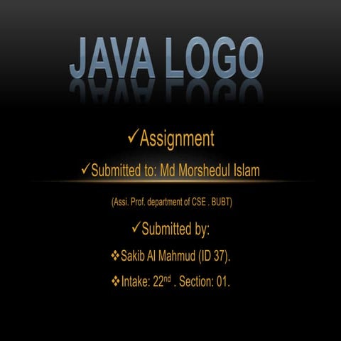 Assignment on Java logo | PPT