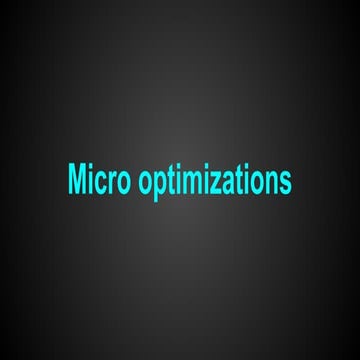 Java micro optimizations 2017 | PDF