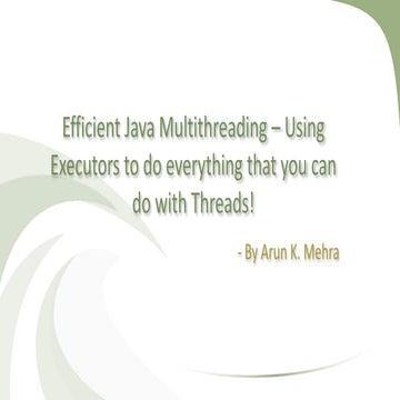 Multi Threaded Programming In Java