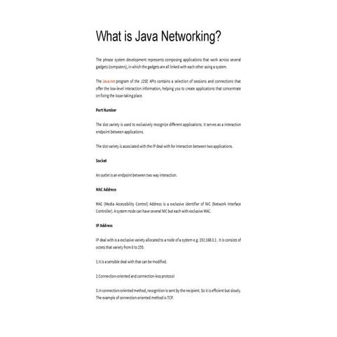 Java Networing Ppt