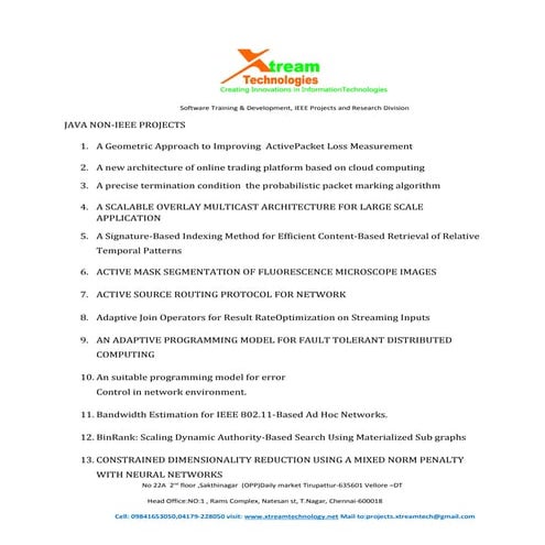 Java non ieee project titles 2014-2015 | PDF