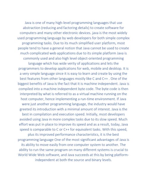 Advantages of java | PPTX