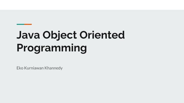 Java Object Oriented Programming Good Understanding Ppt 8610