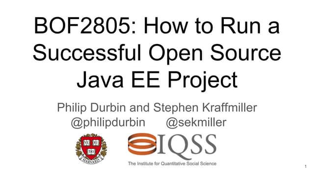 How To Run A Successful Open Source Java Ee Project Ppt