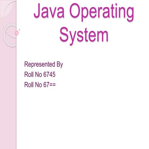 Java Operating System Ppt 