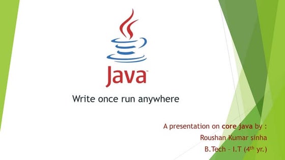 Presentation On Core Java Ppt