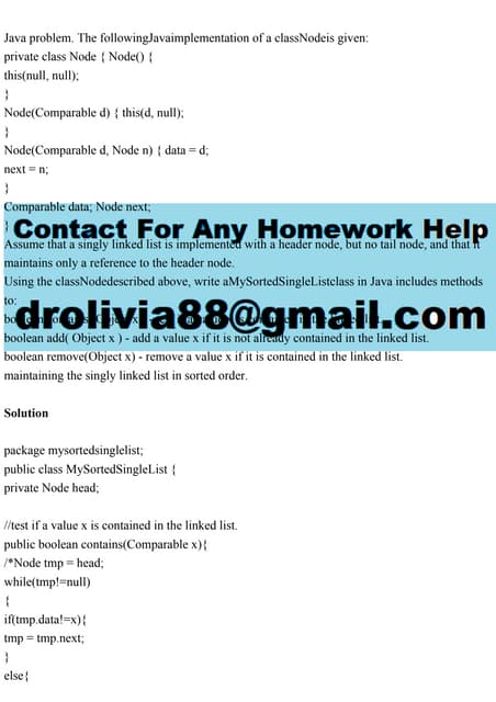 Java Problem The Followingjavaimplementation Of A Classnodeis Givenpdf