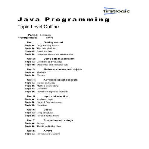Java Programming Pdf