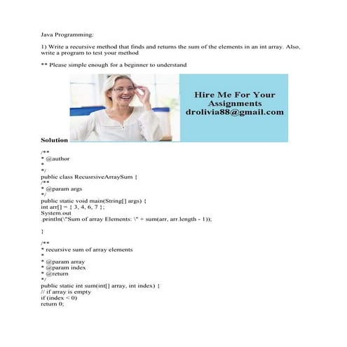 Java Programming 1 Write A Recursive Method That Finds And Returns T Docx