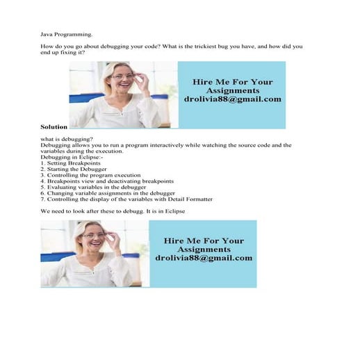 Java Programming How Do You Go About Debugging Your Code What Is Thedocx