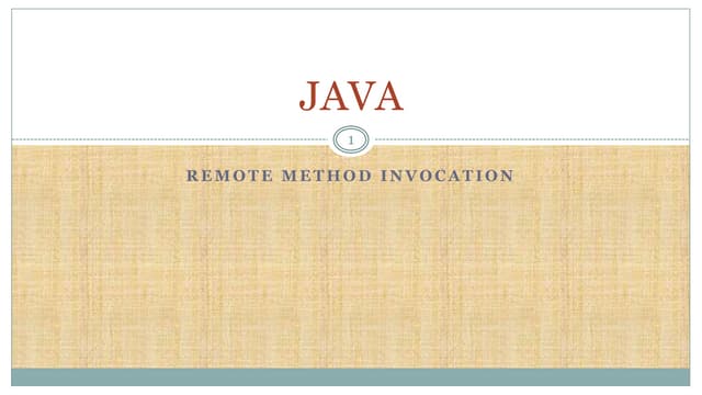 Java Rmiremote Method Invocation Ppt 8074