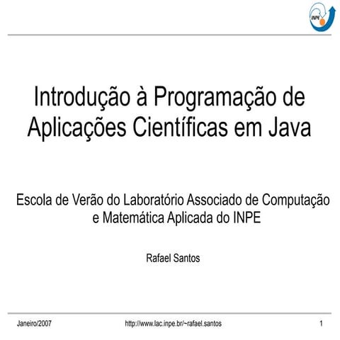 Introducao a programacao de aplicacoes cientificas em java | PDF