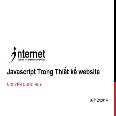 Web#03 – Javascript trong thiết kế website | PPTX