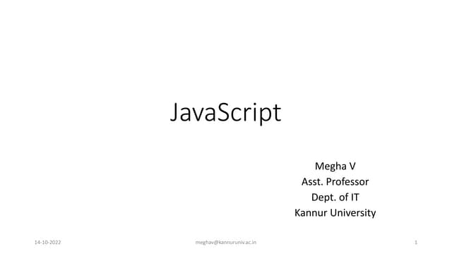 Introduction To Javascript Ppt
