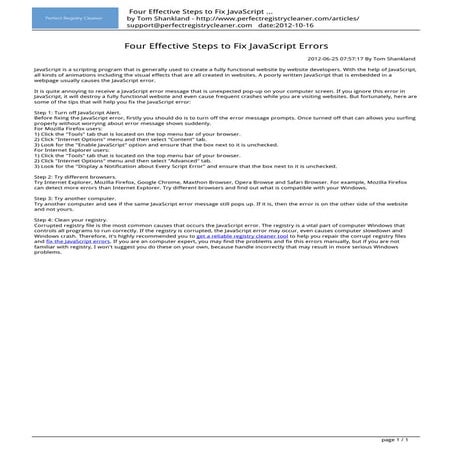 Javascript Error Four Effective Steps To Fix Javascript Errors Pdf 9095